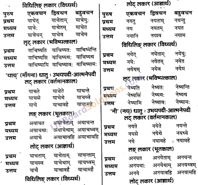 UP Board Solutions for Class 9 Sanskrit Chapter 4 धातु-रूप प्रकरण ...